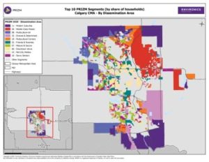 Map_Top 10 PRIZM DA Segments in Calgary CMA | DM Magazine